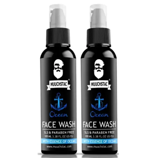 Muuchstac Ocean Face Wash For Men - 2x100ml Acne-Fighting Formula